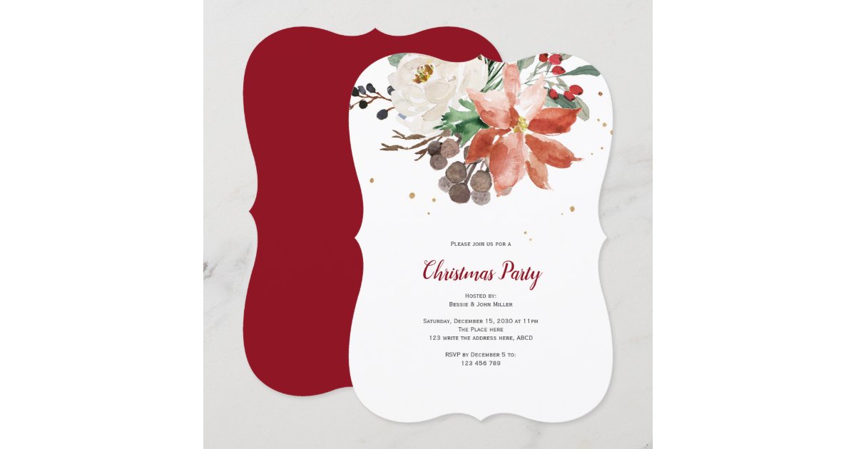Simple Christmas Party Invitation, Holiday Invitation | Zazzle