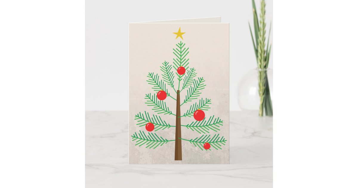 Simple Christmas Tree Card | Zazzle