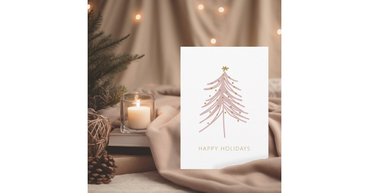 Simple Christmas Tree Corporate Holiday Card | Zazzle