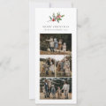 Simple Christmas Watercolor Floral Photo Collage Holiday Card | Zazzle