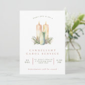 Simple Church Candlelight Carol Service Invitation | Zazzle