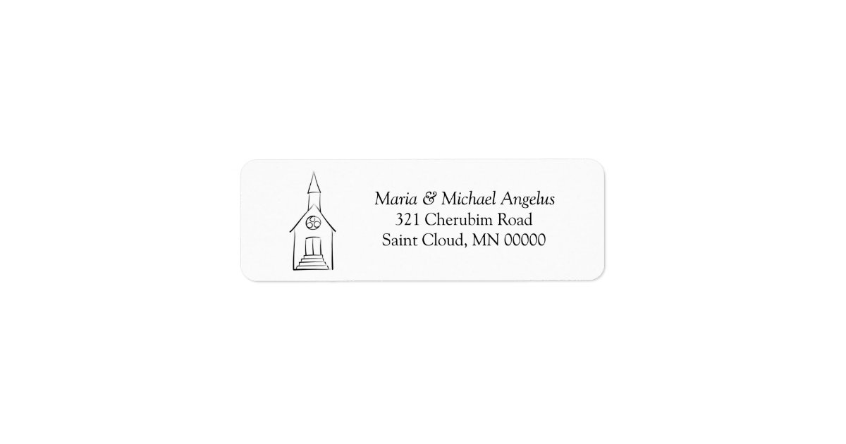 Simple Church Wedding Chapel Return Address Label | Zazzle.com