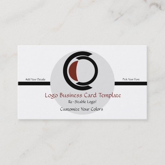 Simple Circles & Crescent - Circle Logo Business Card | Zazzle.com