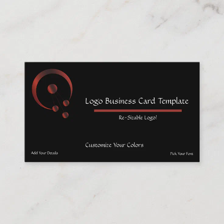 Simple Circles in Red Circle Logo Business Card | Zazzle