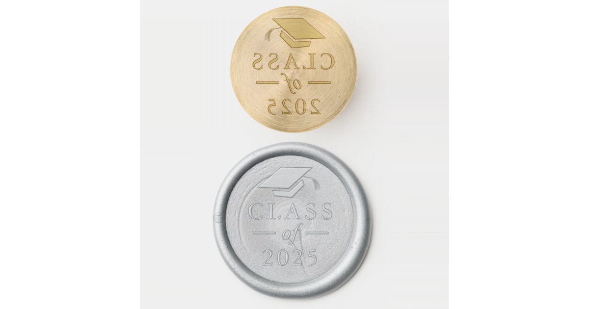 Simple Class of 2025 Graduation Cap Wax Seal Stamp | Zazzle