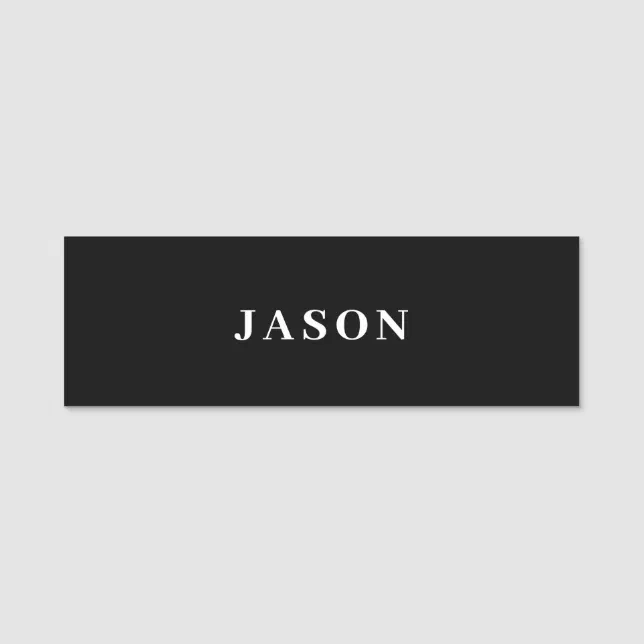 Simple Classic Black and White Modern Professional Name Tag | Zazzle