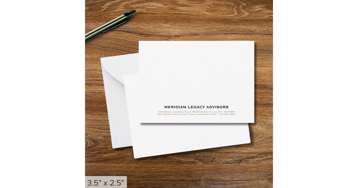 Simple Classic Business Note Card | Zazzle