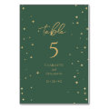 Simple Classic Christmas Wedding Table Number | Zazzle