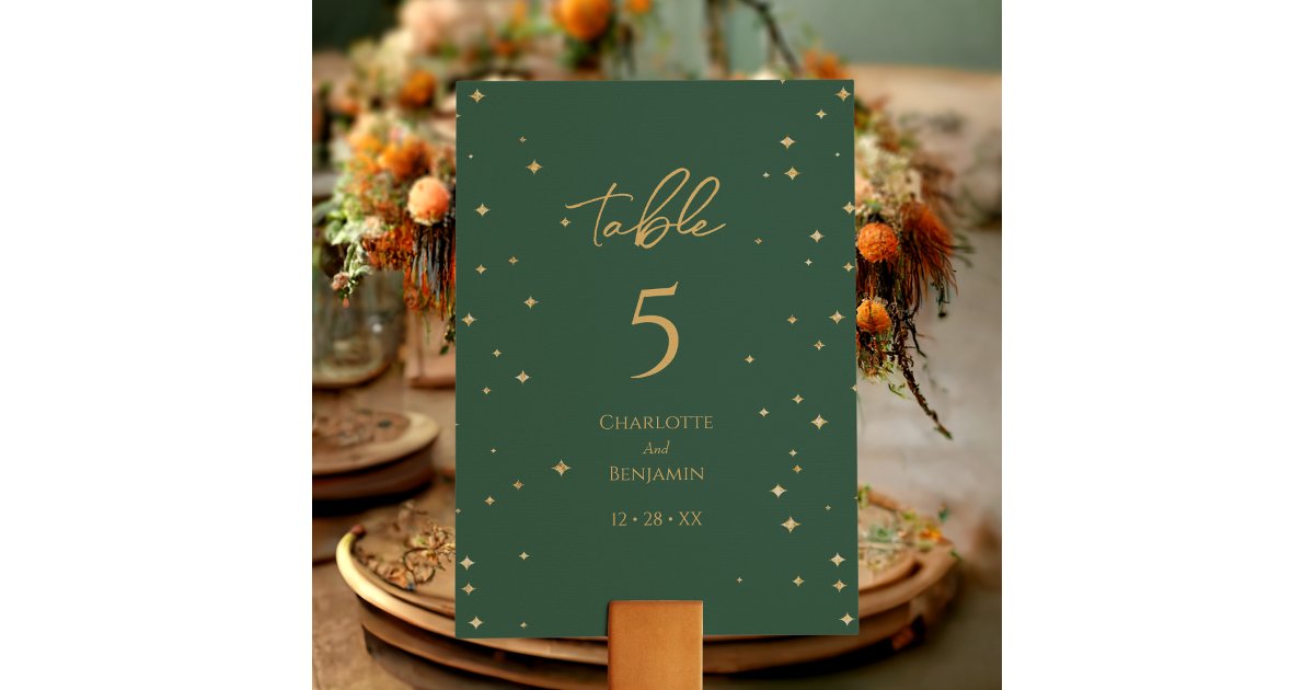 Simple Classic Christmas Wedding Table Number | Zazzle