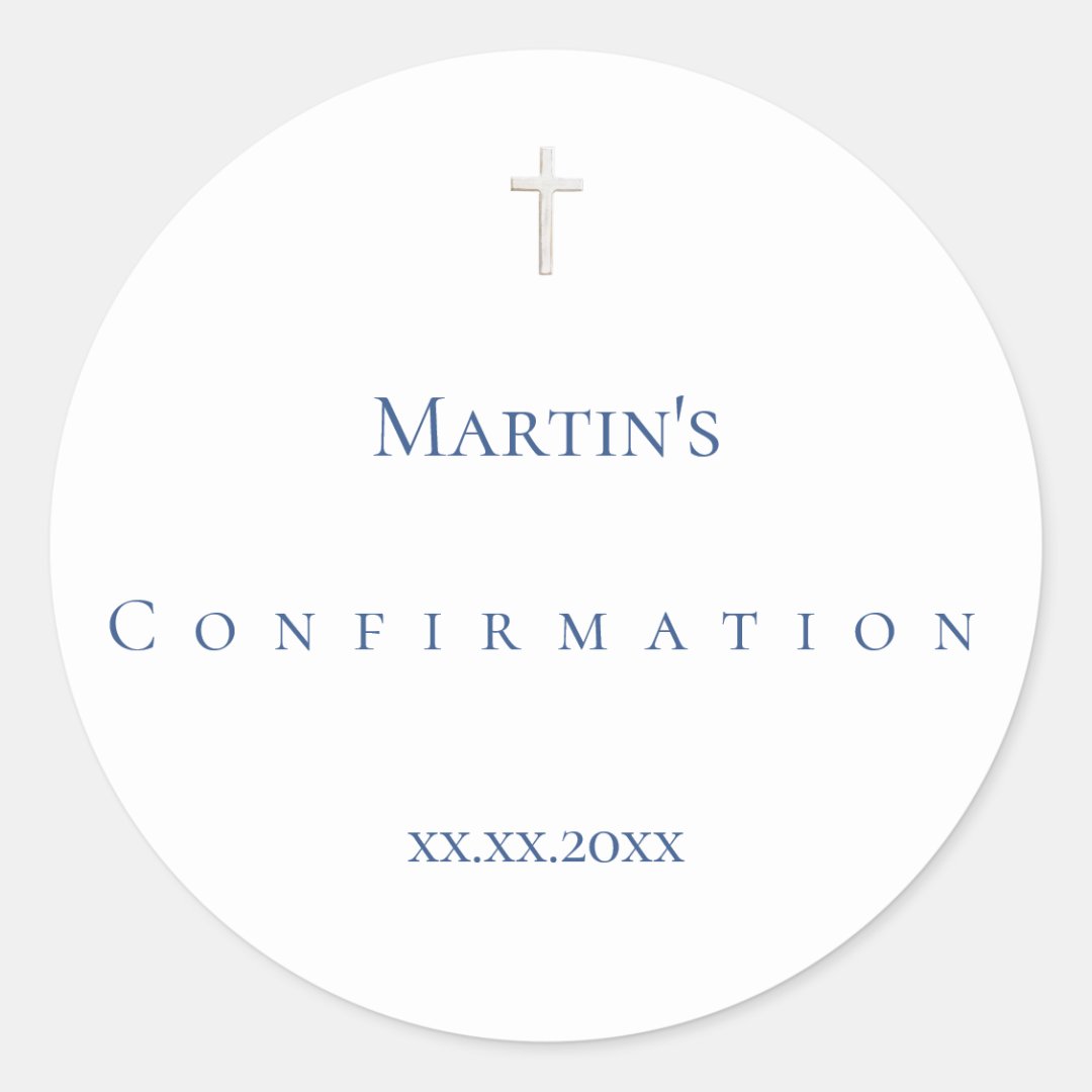 simple classic Confirmation Classic Round Sticker | Zazzle