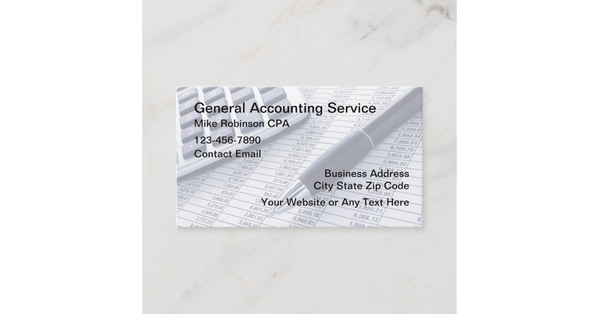 Simple Classic CPA Accountant Business Cards | Zazzle