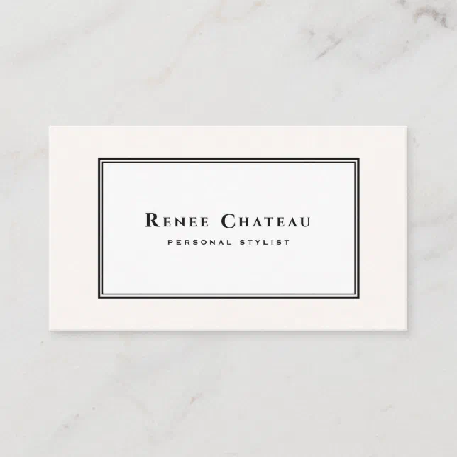 Simple Classic Elegant Cream White Professional Business Card | Zazzle