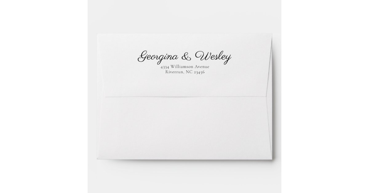 Simple Classic Elegant Script Return Address 5x7 Envelope | Zazzle