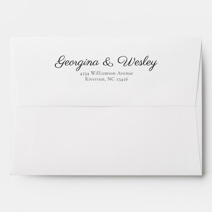 Simple Classic Elegant Script Return Address 5x7 Envelope | Zazzle