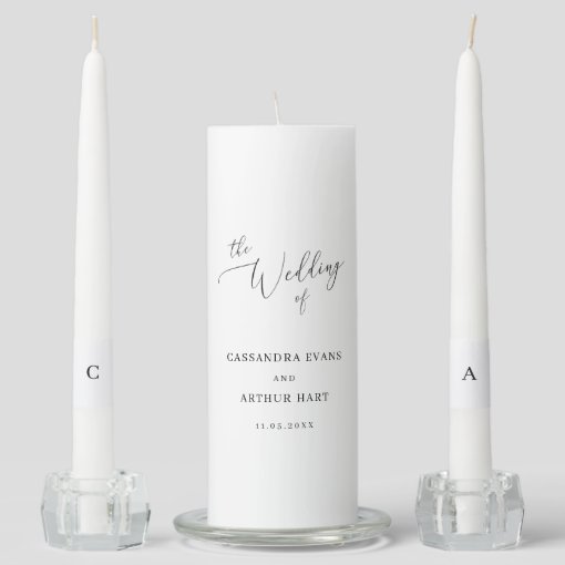 Simple Classic Elegant Wedding Unity Candle Set | Zazzle