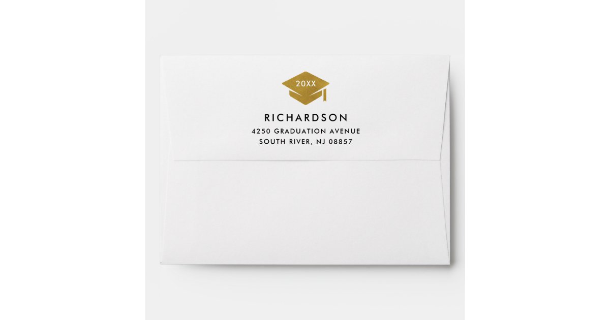 Simple Classic Faux Gold | Graduation Envelope | Zazzle