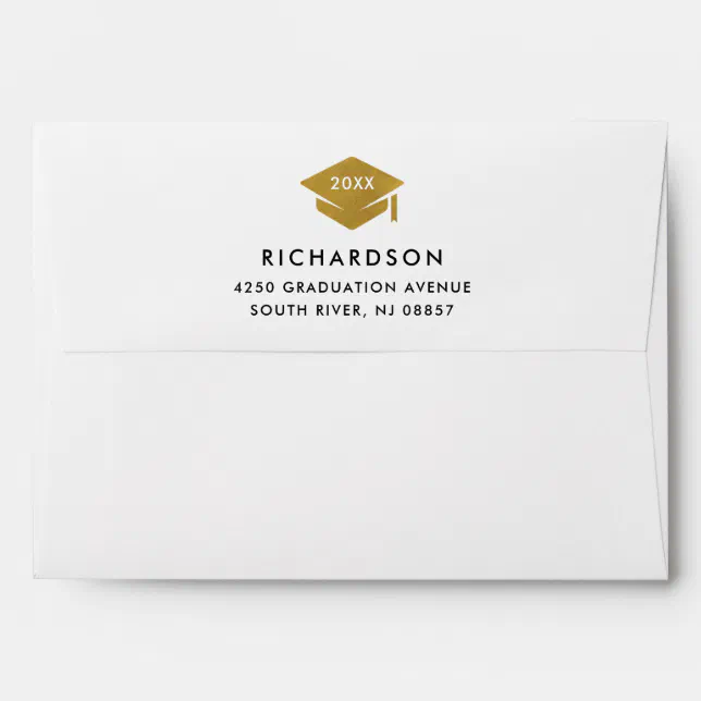 Simple Classic Faux Gold | Graduation Envelope | Zazzle