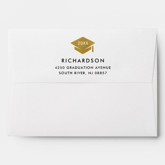 Simple Classic Faux Gold | Graduation Envelope | Zazzle.com
