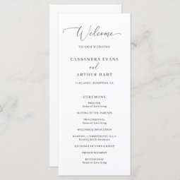 Simple Classic Formal Elegant Wedding Program | Zazzle