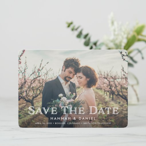 Simple Classic Full Photo Custom Save the Date | Zazzle