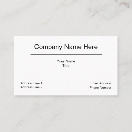 Simple Classic Generic Business Design Business Card | Zazzle.com