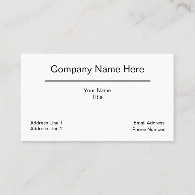 Simple Classic Generic Business Design Business Card | Zazzle
