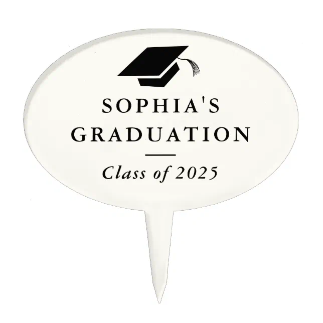 Simple Classic Graduation Cake Topper | Zazzle