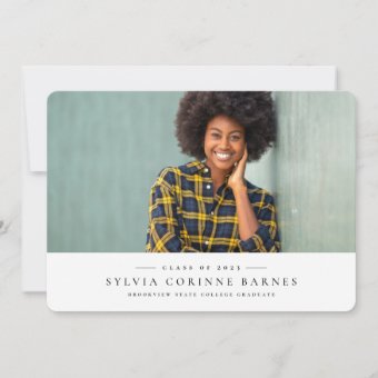 Simple classic horizontal graduation announcement | Zazzle