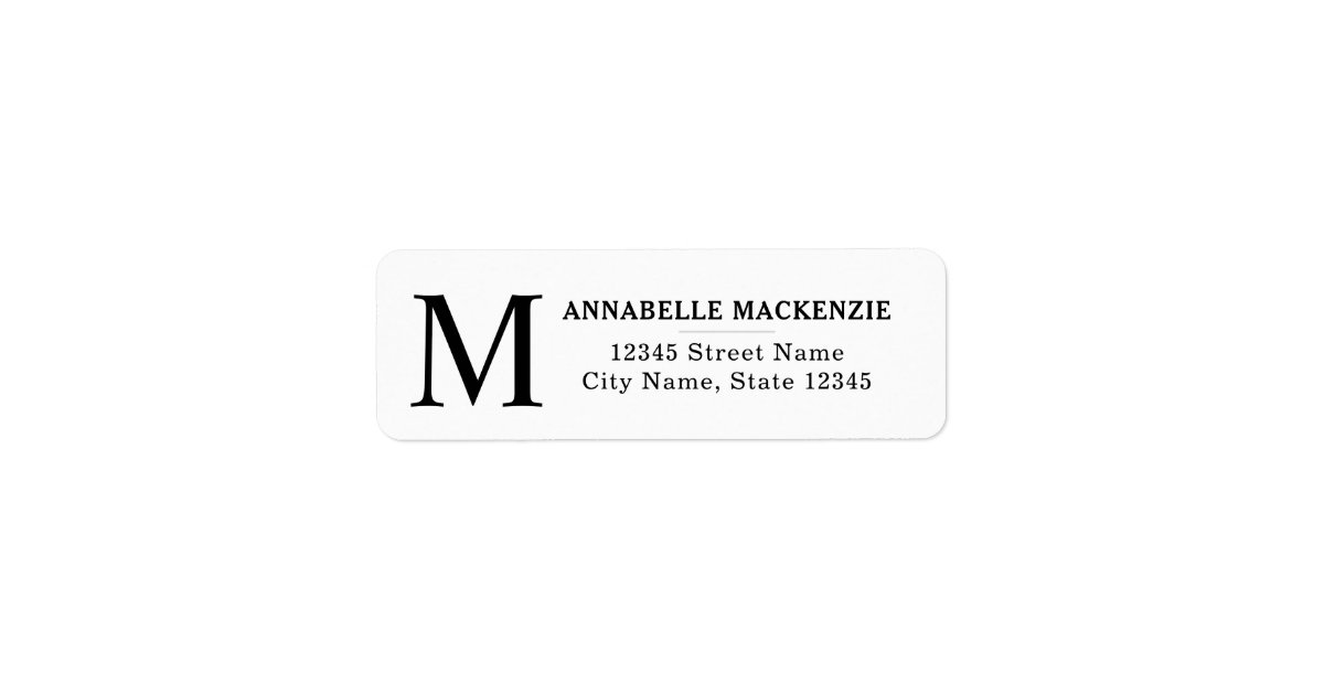 Simple Classic Modern Elegant Clean Monogram Label | Zazzle