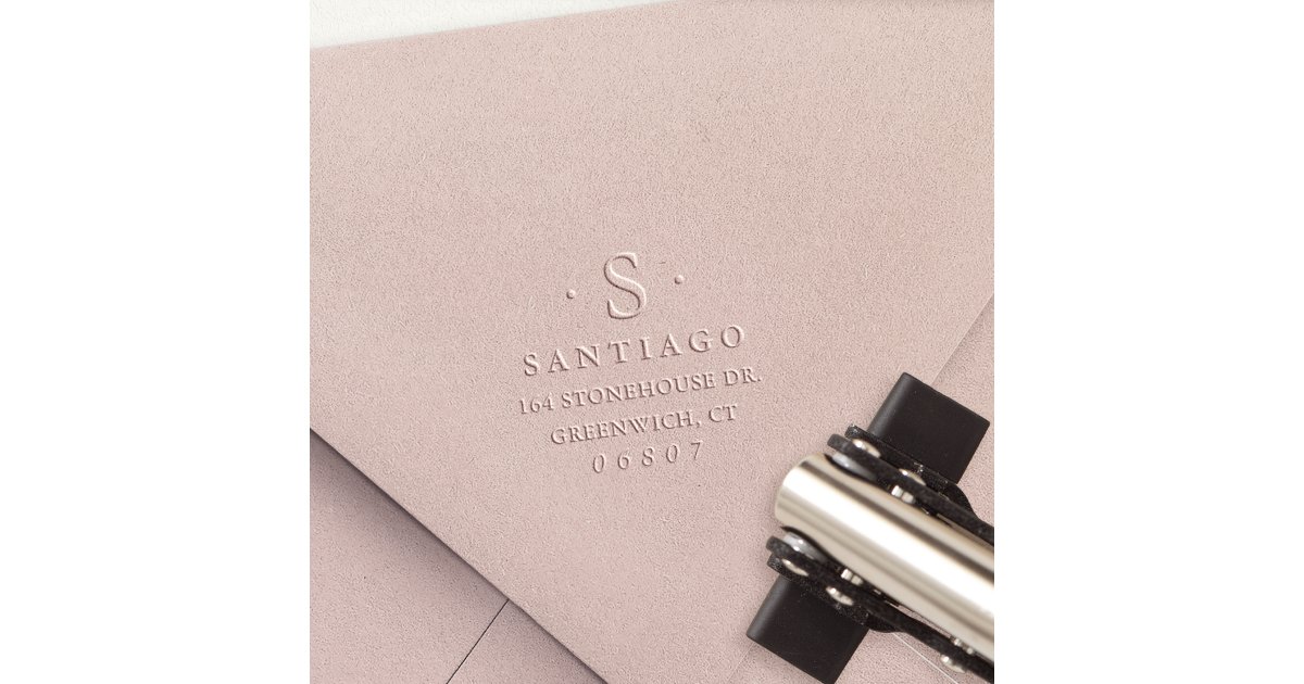 Simple Classic Monogram Return Address Embosser | Zazzle