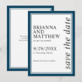 Simple Classic Navy Blue Wedding Save the Date | Zazzle