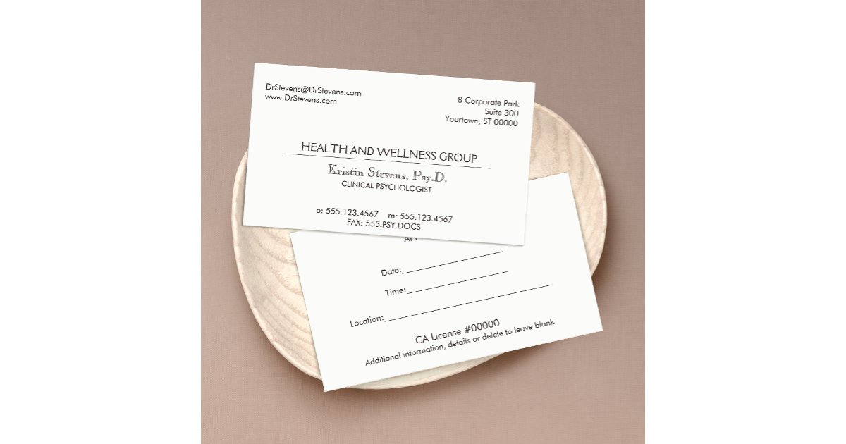 Simple Classic Professional Appointment Card | Zazzle