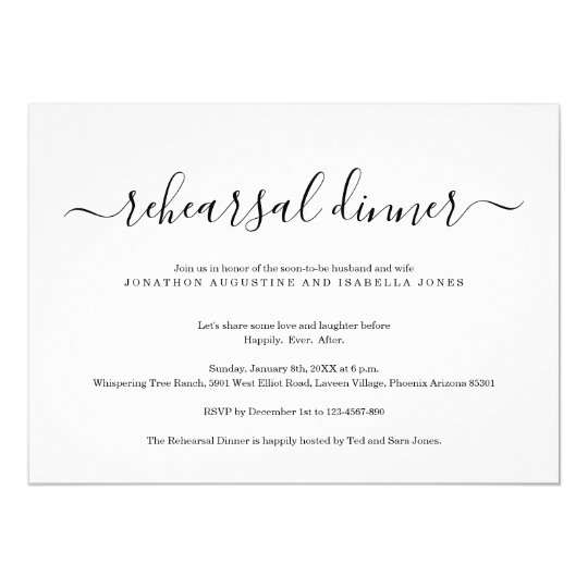 Simple Classic Rehearsal Dinner Invitation | Zazzle.com
