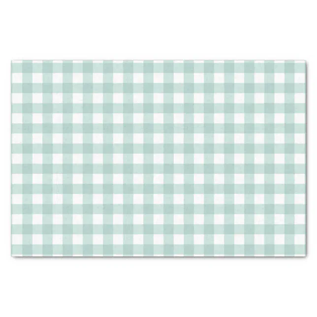 Simple Classic Sage Green Gingham Check Pattern Tissue Paper | Zazzle