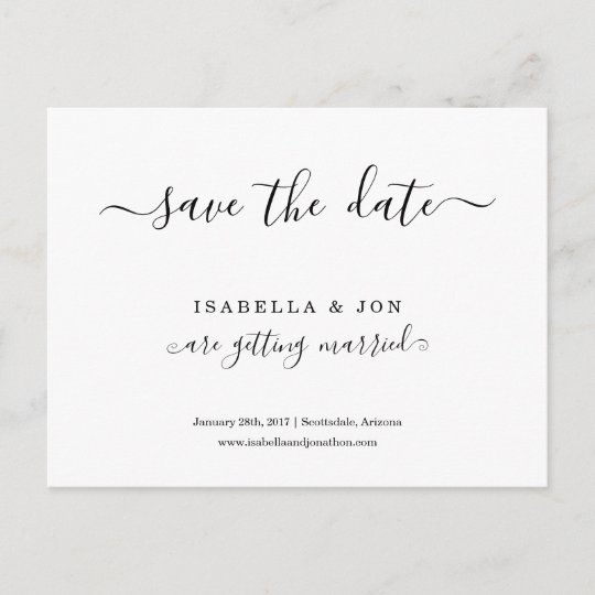 Simple Classic Save the Date Postcard for Wedding | Zazzle.com
