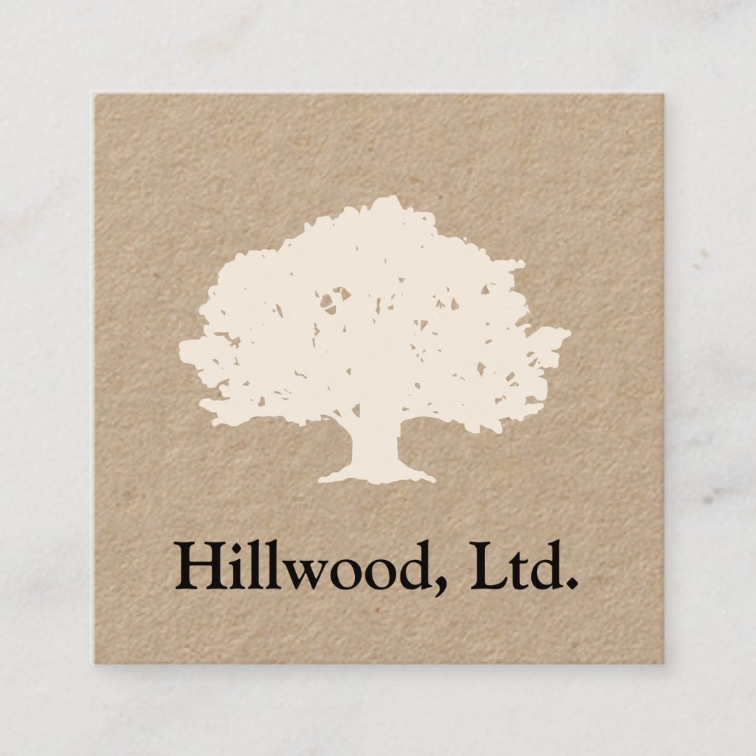 Simple Classic Tree Logo Square Business Card | Zazzle