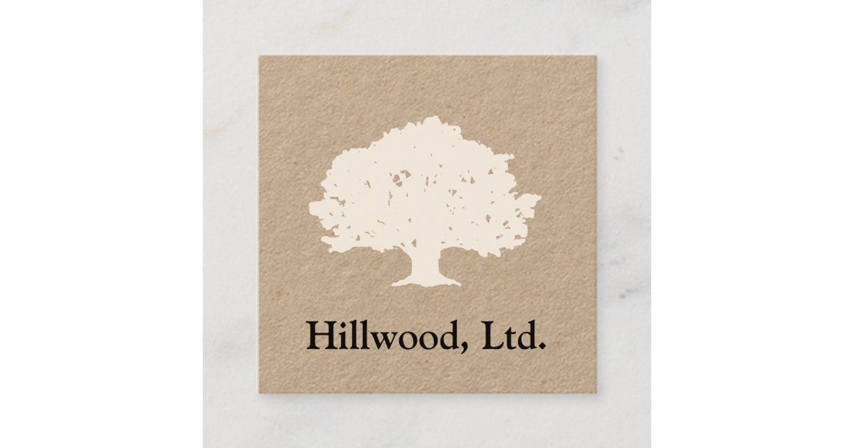 Simple Classic Tree Logo Square Business Card | Zazzle