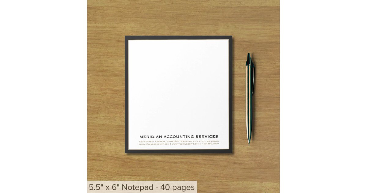 Simple Classic Typographic Company Notepad | Zazzle