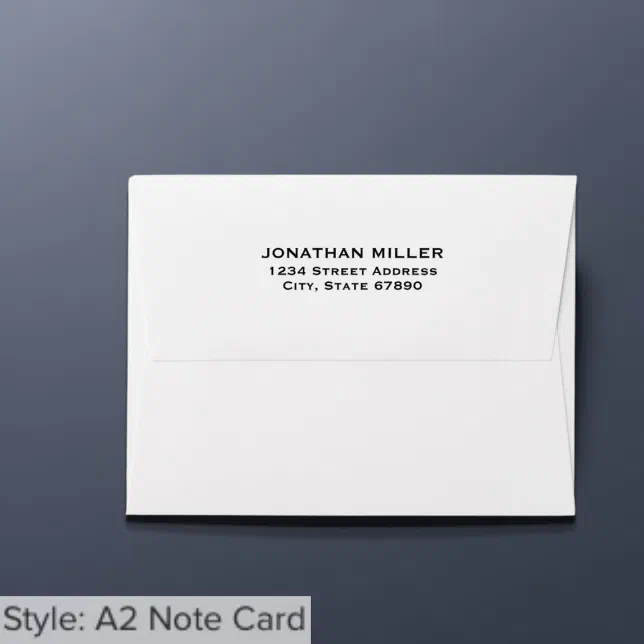 Simple Classic Typography A2 Return Address Envelope | Zazzle