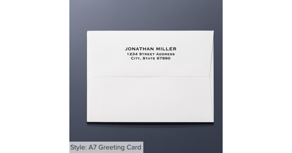 Simple Classic Typography Back Flap Return Address Envelope | Zazzle