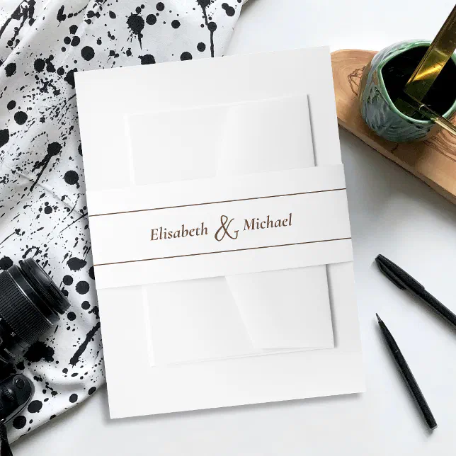 Simple Classic Wedding Invitation Belly Band | Zazzle