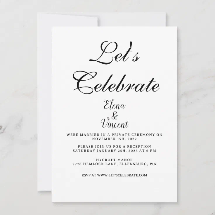 Simple CLASSIC wedding invitation card | Zazzle