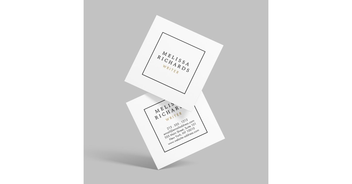 Simple Classic White Square Business Card | Zazzle