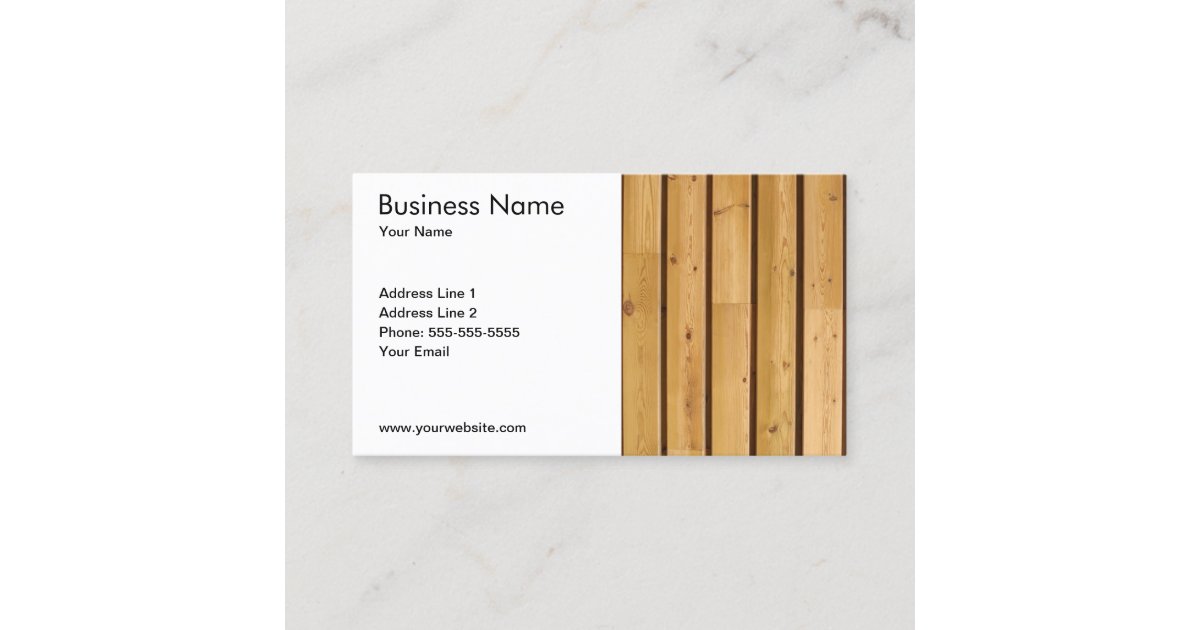 Simple Classic Wooden Plank Business Card | Zazzle
