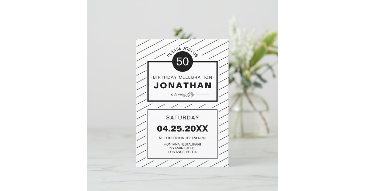 Simple Classy Birthday Invitation | Zazzle