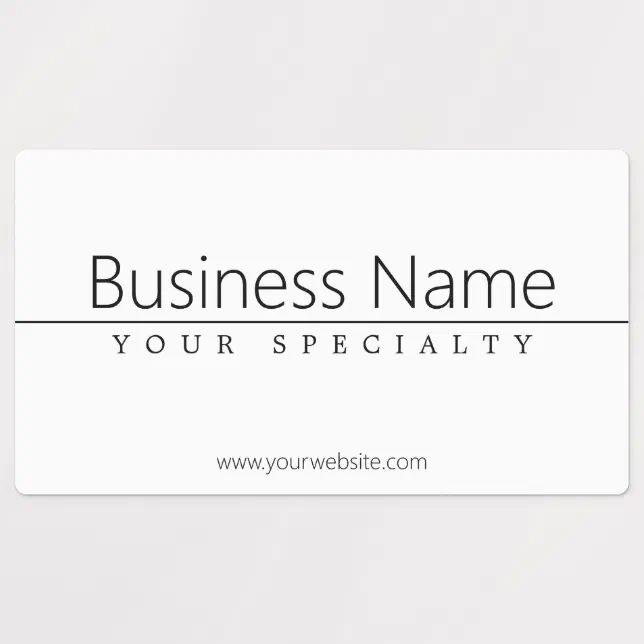 Simple Classy Black Text on White Labels | Zazzle