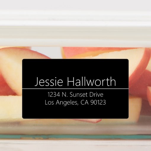 Simple Classy Black White Waterproof Address Labels | Zazzle