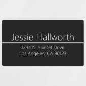 Simple Classy Black White Waterproof Address Labels | Zazzle