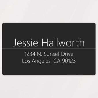 Simple Classy Black White Waterproof Address Labels | Zazzle