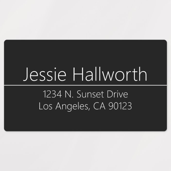 Simple Classy Black White Waterproof Address Labels | Zazzle.com